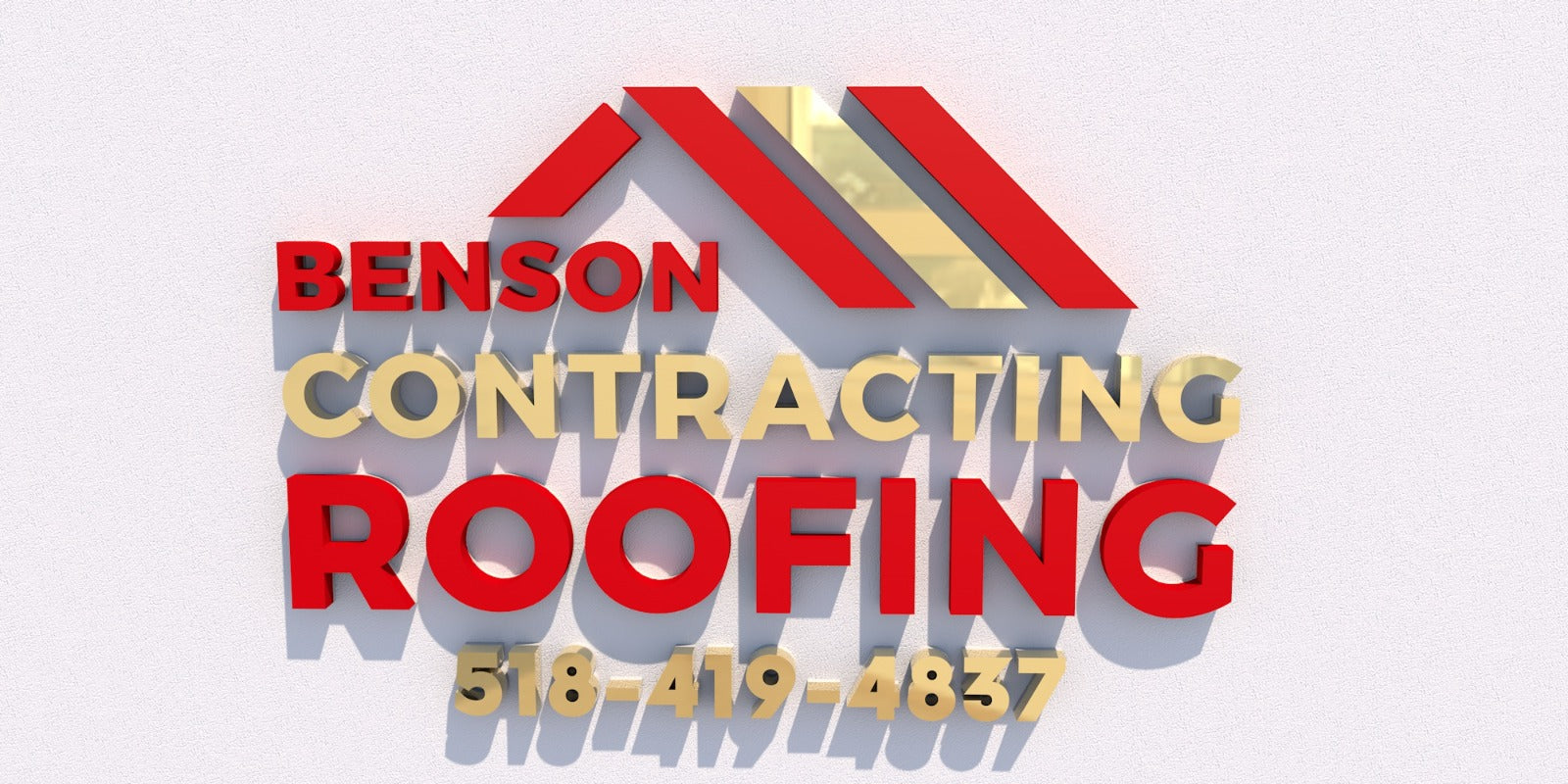 Custom Business Sign for Benson Contracting Roofing – Lux Signage Co