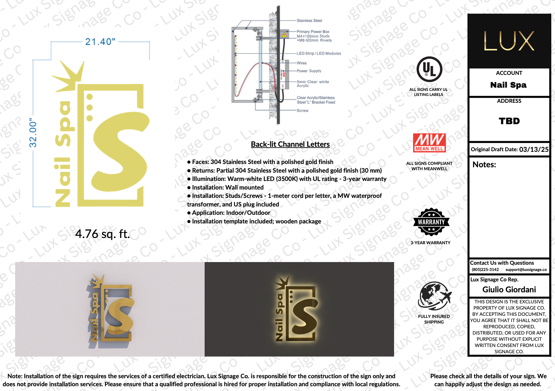 Custom Business Sign for (Selfie) – Lux Signage Co