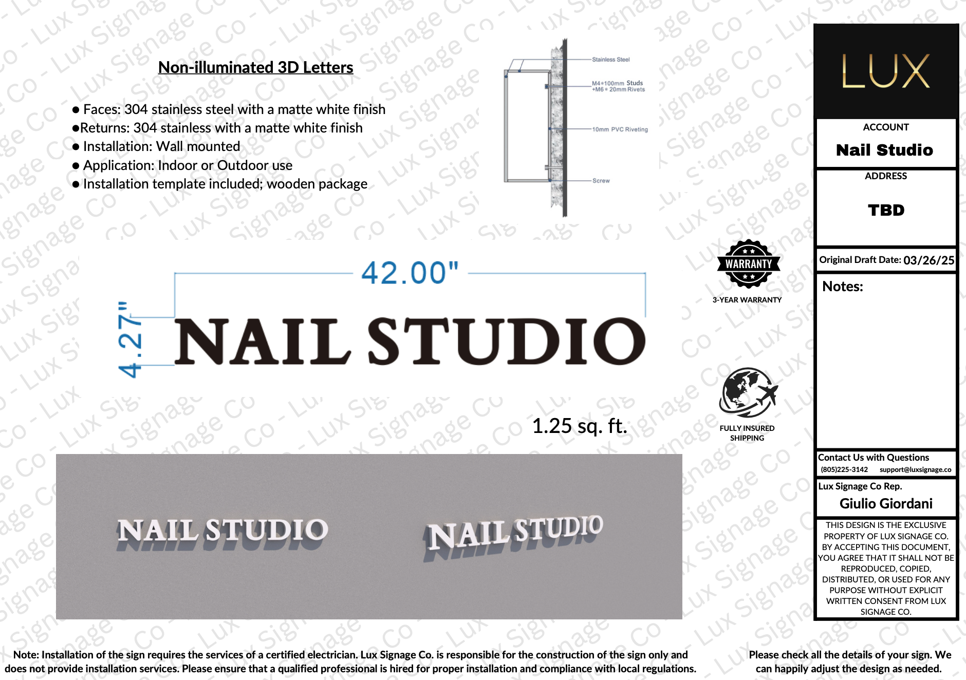 Custom Business Sign Bundle for Ong | 3 Year Warranty - (Logo & Letter ...