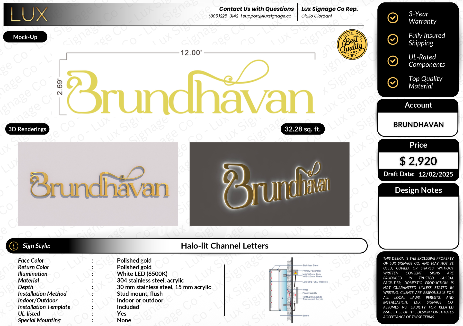 Custom Business Sign for Ashok – Lux Signage Co